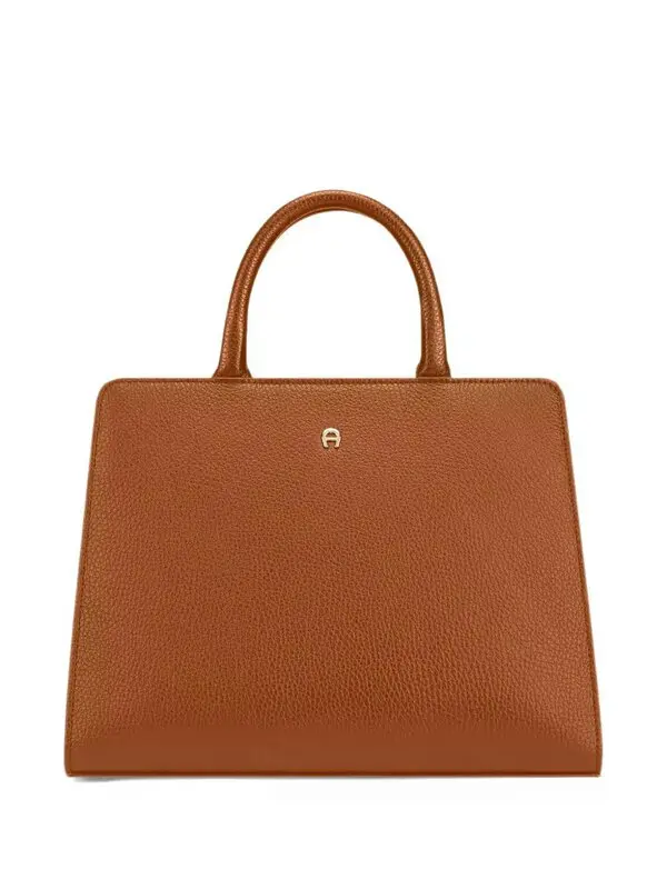 AIGNER Logo-plaque Pebbled-leather Shoulder Bag
