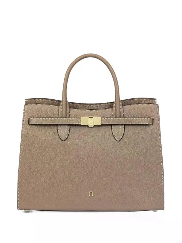 AIGNER L Farah Grained-leather Tote Bag