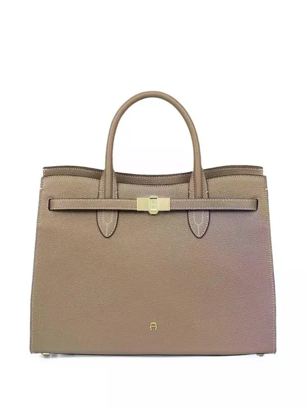 AIGNER L Farah Grained-leather Tote Bag