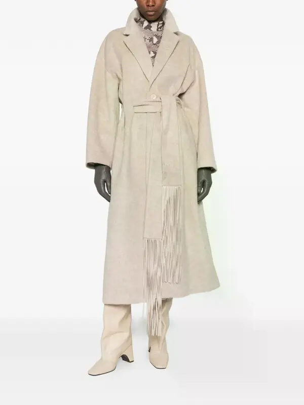 ISABELLE BLANCHE Fringe-detail Belted Coat