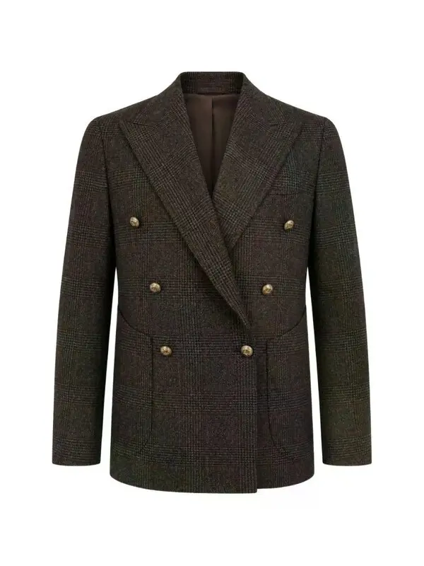 FRANZESE COLLECTION Rolls Royce Checked Double-breasted Suit Jacket