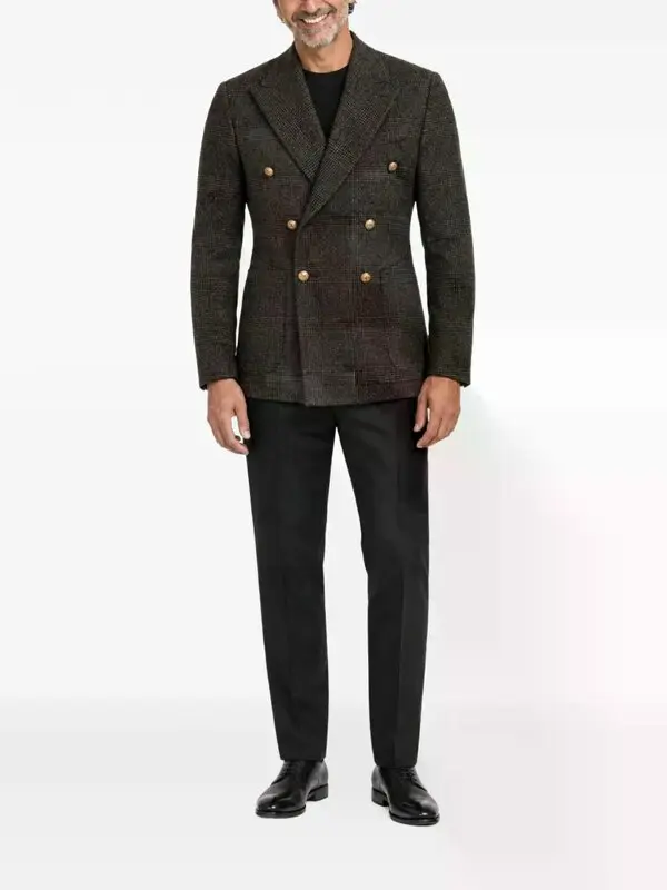 FRANZESE COLLECTION Rolls Royce Checked Double-breasted Suit Jacket