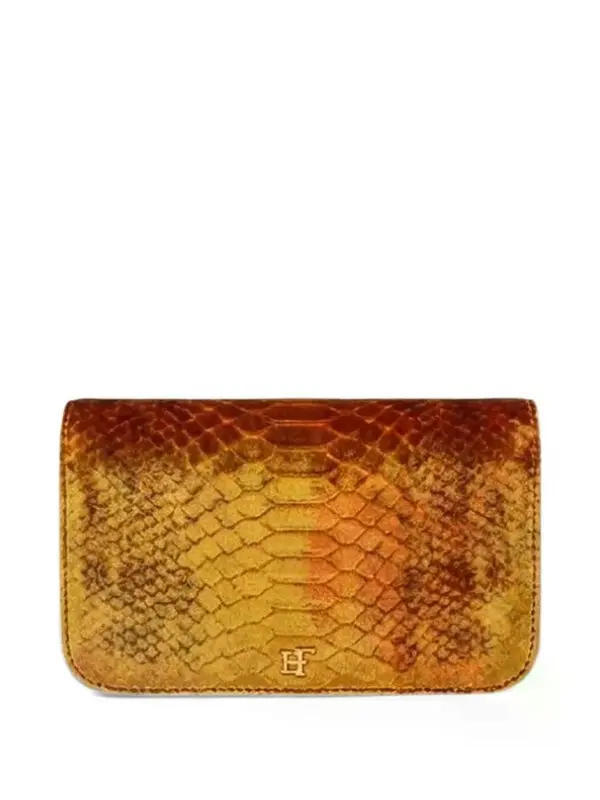 Elisabetta Franchi Velvet Shoulder Bag With Crocodile-print