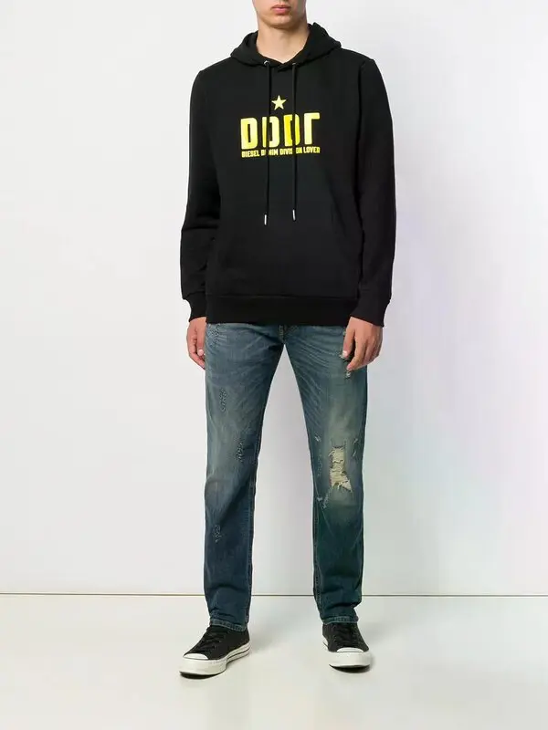 DIESEL® Distressed Straight Leg Jeans