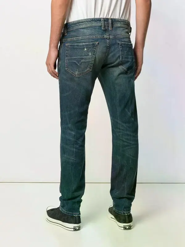 DIESEL® Distressed Straight Leg Jeans