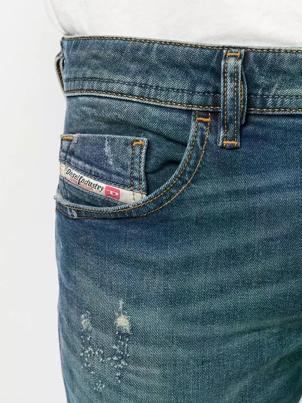 DIESEL® Distressed Straight Leg Jeans
