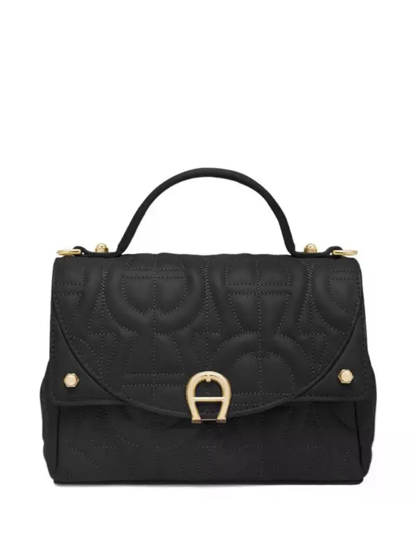 AIGNER Small Diadora Quilted Logo-plaque Tote Bag - Black