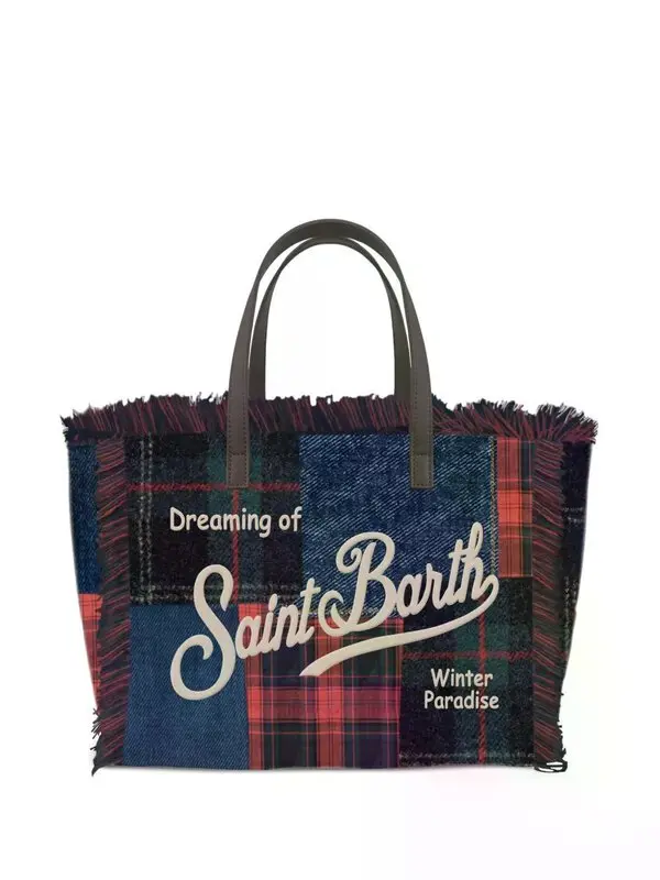 MC2 SAINT BARTH Patchwork Frayed Tote Bag