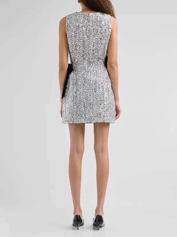 MILLY Bella Sequin Bow Mini Dress