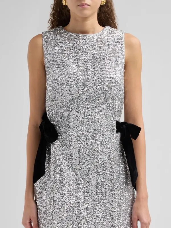 MILLY Bella Sequin Bow Mini Dress