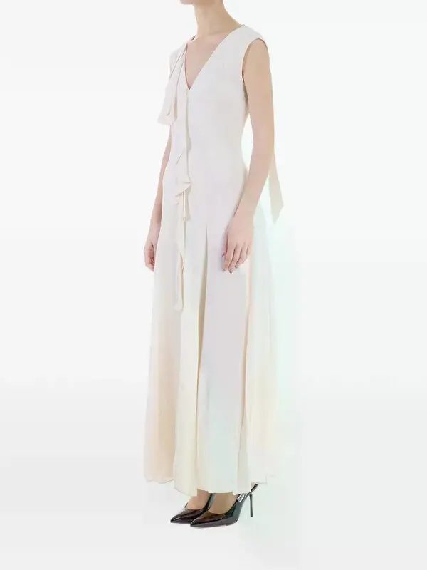 Karl Lagerfeld Ruffled-details V-neck Maxi Dress