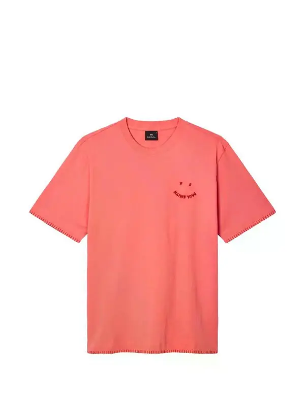 Paul Smith Happy Embroidered-logo T-shirt - Red