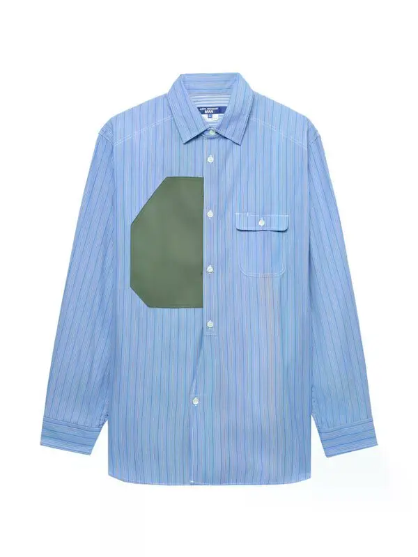 Junya Watanabe Patchwork Striped Shirt - Blue