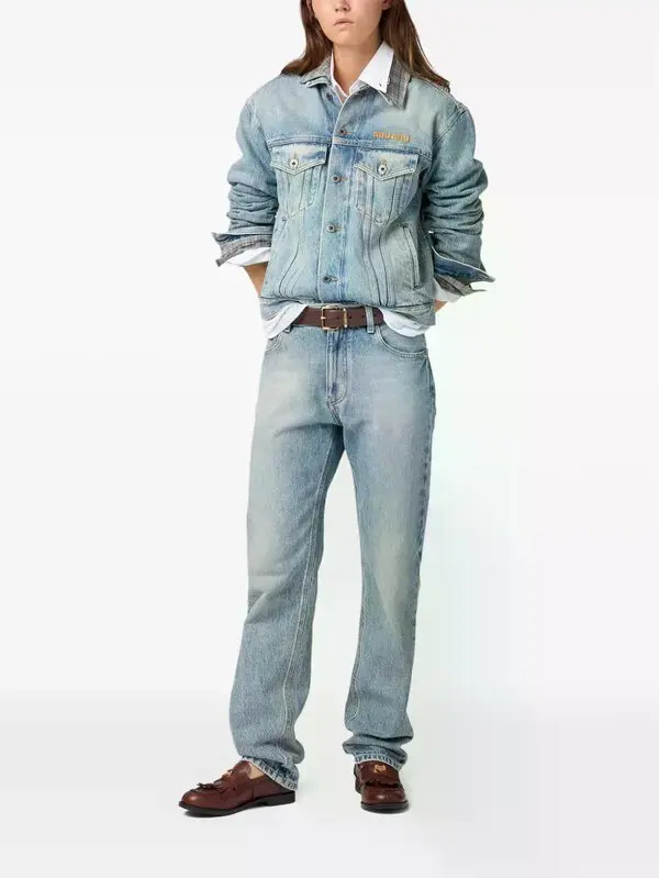 Miu Miu Five-pocket Washed Denim Jeans