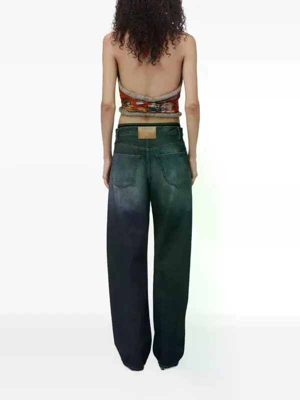 Alexander Wang Pre-styled Float Jeans W/ Logo Elastic - Blue