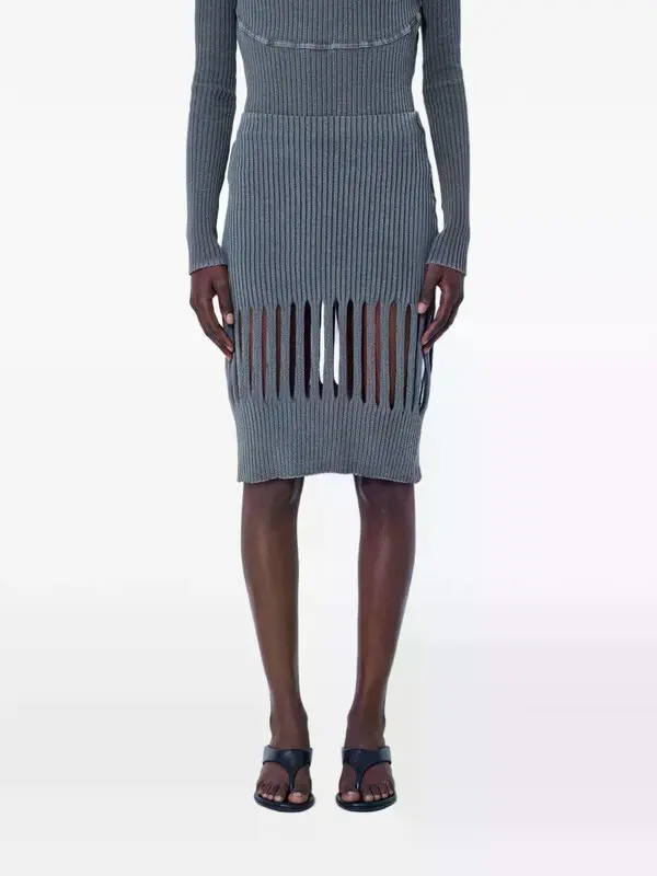 LUEDER Landsknecht Ribbed-knit Midi Skirt