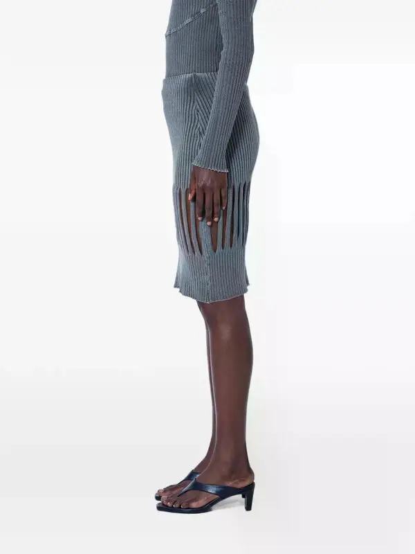 LUEDER Landsknecht Ribbed-knit Midi Skirt