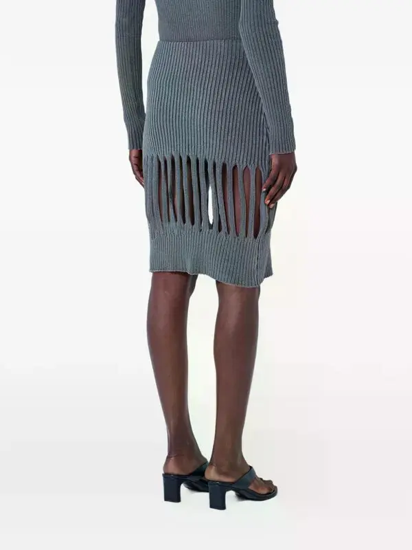 LUEDER Landsknecht Ribbed-knit Midi Skirt