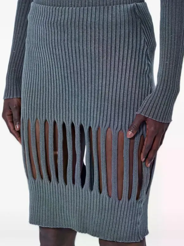 LUEDER Landsknecht Ribbed-knit Midi Skirt