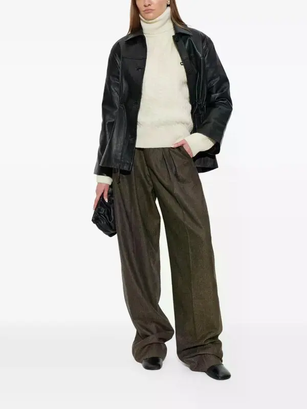 ROTATE BY BIRGER CHRISTENSEN Cable-knit Turtleneck Sweater - Neutrals