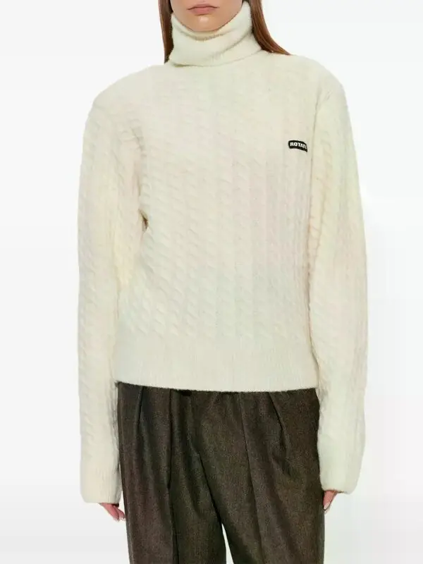 ROTATE BY BIRGER CHRISTENSEN Cable-knit Turtleneck Sweater