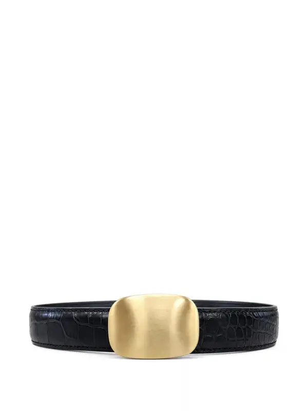 Anderson's Crocodile-effect Leather Belt - Black