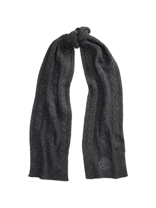 Ralph Lauren Cable-knit Embroidered Scarf