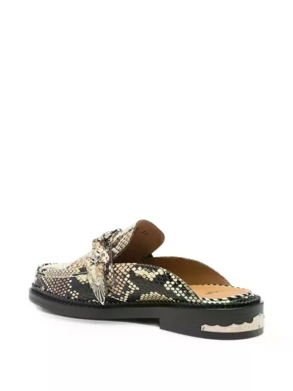 Toga Snake-embossed Buckled Mules