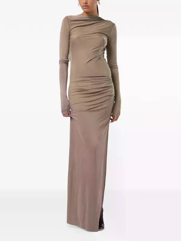 Andamane Sophie Open-back Ruched Maxi Dress