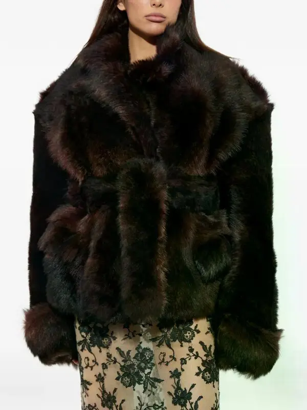 THE MANNEI Belted Shearling Jacket