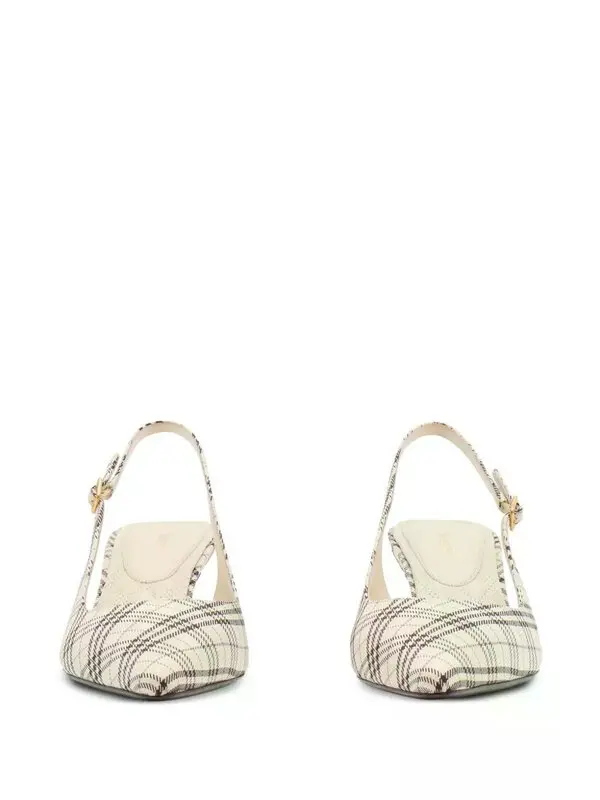 Burberry Check Dame Slingback Pumps