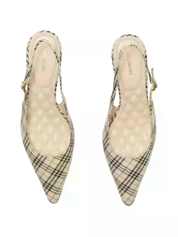 Burberry Check Dame Slingback Pumps