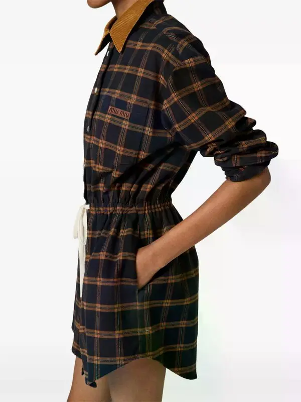 Miu Miu Checked Flannel Dress