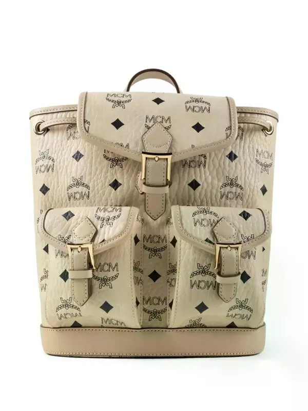 Mcm Mini Aren Visetos Leather Backpack