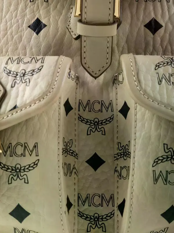 Mcm Mini Aren Visetos Leather Backpack