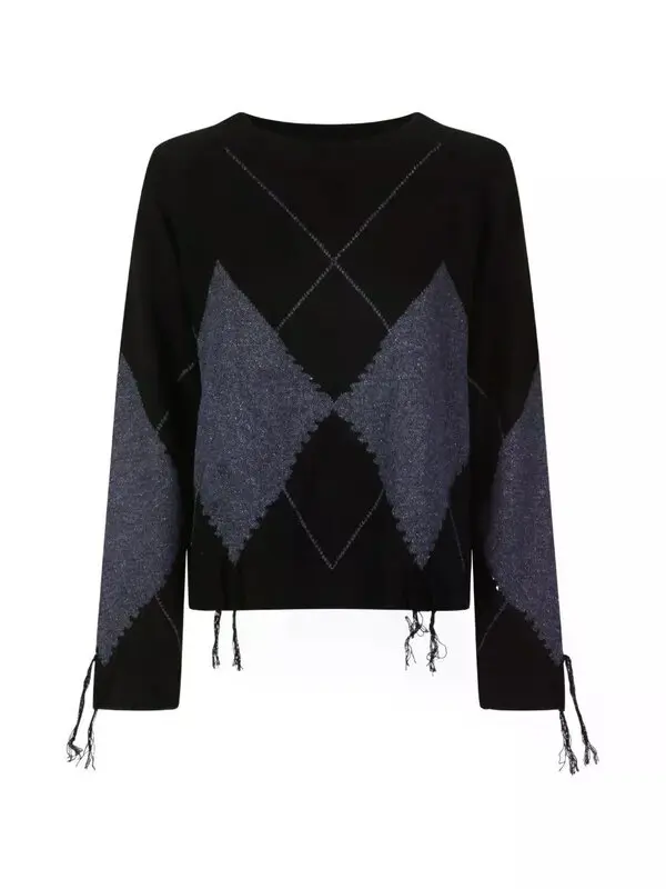 Pinko Wool And Cashmere Sweater With Maxi Diamonds