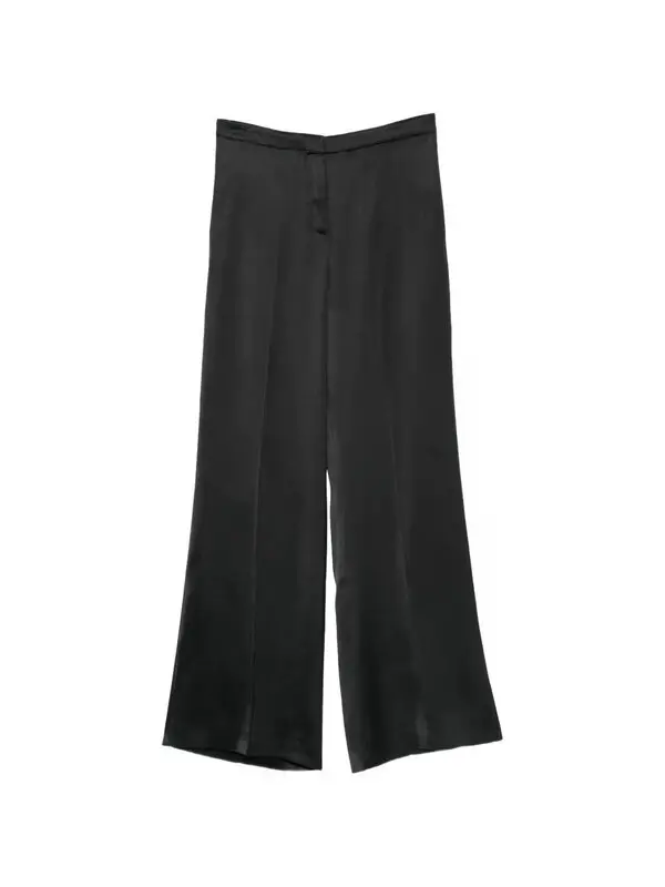 Liviana Conti Lace-trim Satin-finish Trousers - Black