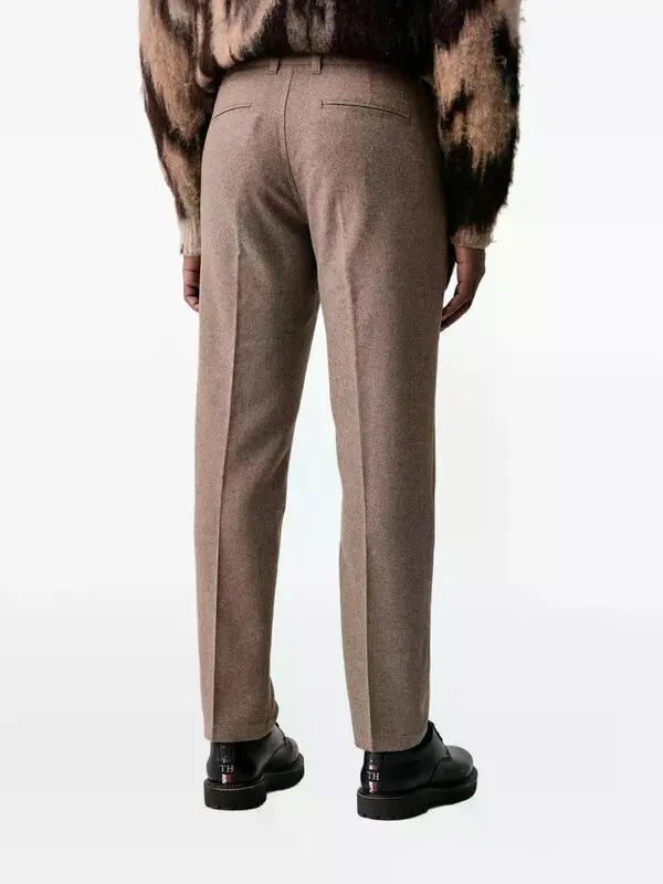 LES DEUX Logo-embroidered Tailored Trousers