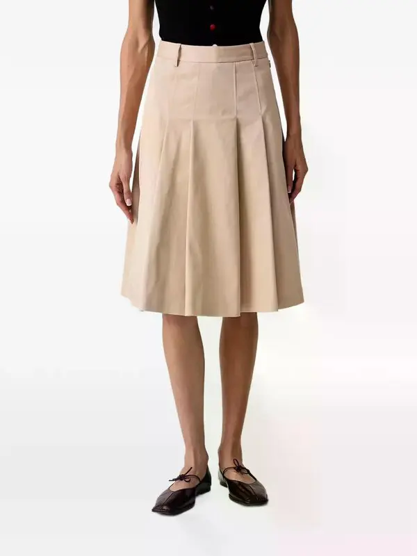 Lacoste Pleated Gabardine Skirt - Neutrals