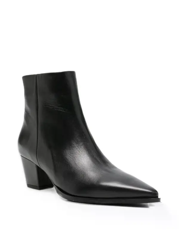 ALBANO Pointed-toe Leather Ankle Boots