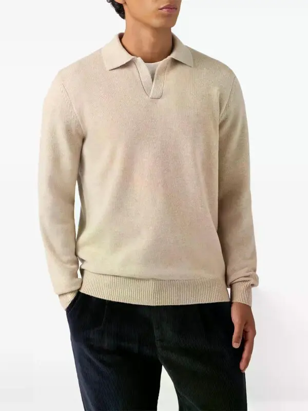 MC2 SAINT BARTH Beige Covent Merino-wool-and-cashmere-blend Polo - Neutrals
