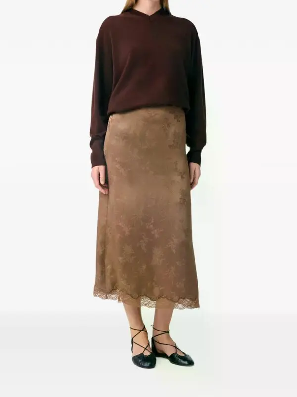 Vanessa Bruno Jacquard Lace-trim Midi Skirt