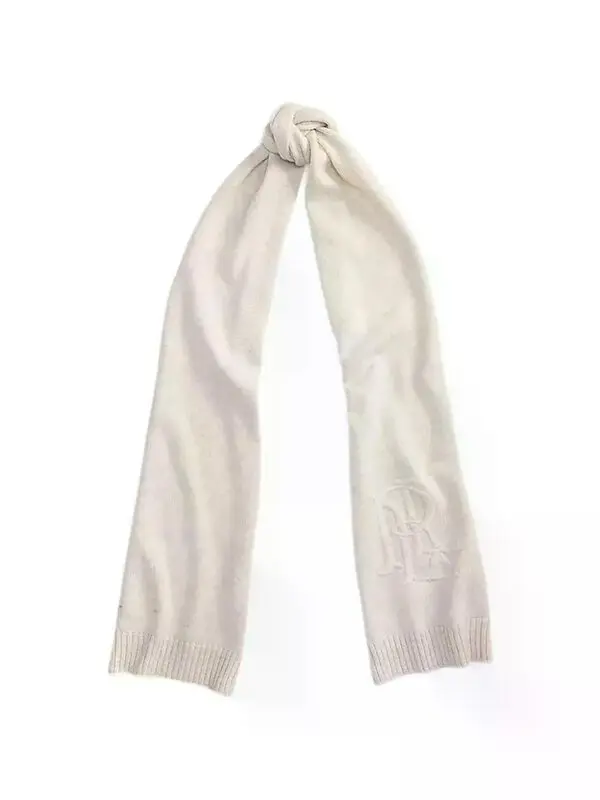 Ralph Lauren Logo-embroidered Ribbed-knit Scarf