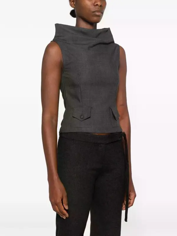 Paloma Wool Luisa High-neck Flap-pocket Top