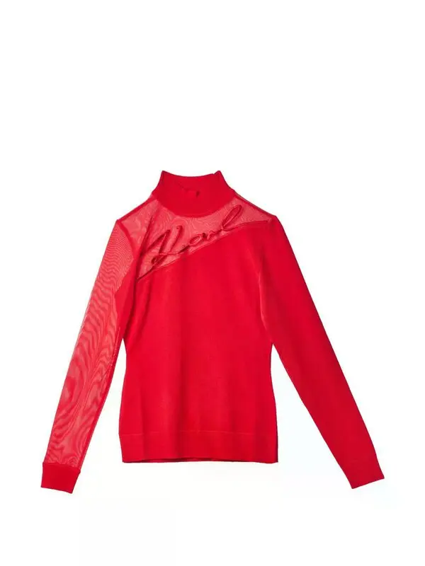 Karl Lagerfeld Karl Signature Organza-insert Sweater - Red