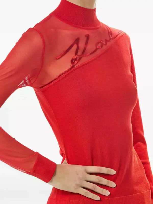 Karl Lagerfeld Karl Signature Organza-insert Sweater