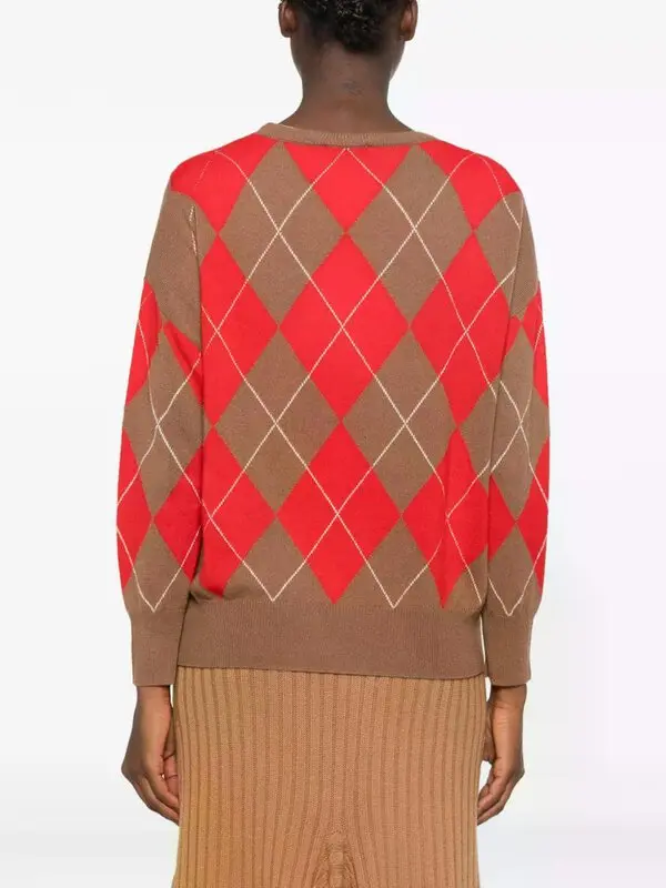 SOLOCASCMIR Argyle-pattern Cashmere Sweater