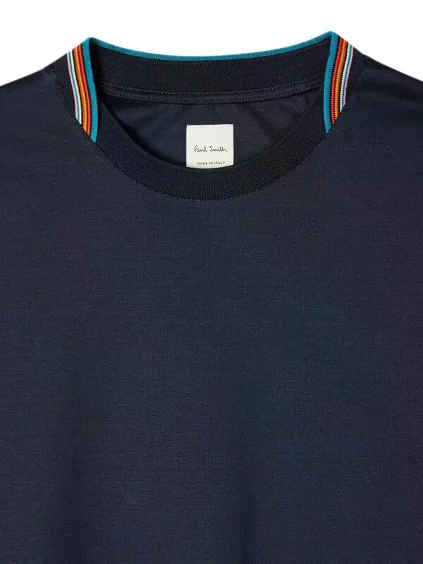 Paul Smith Navy Signature Stripe Collar T-shirt