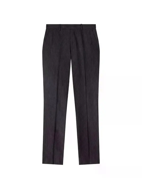 Paul Smith Slim-fit Charcoal Pinstripe Wool Trousers - Grey