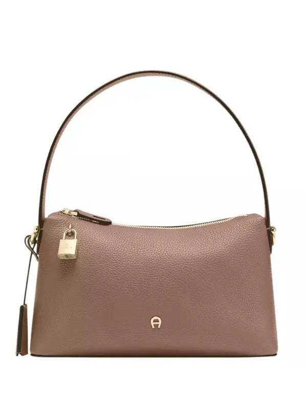 AIGNER S Delia Grained-leather Tote Bag - Neutrals